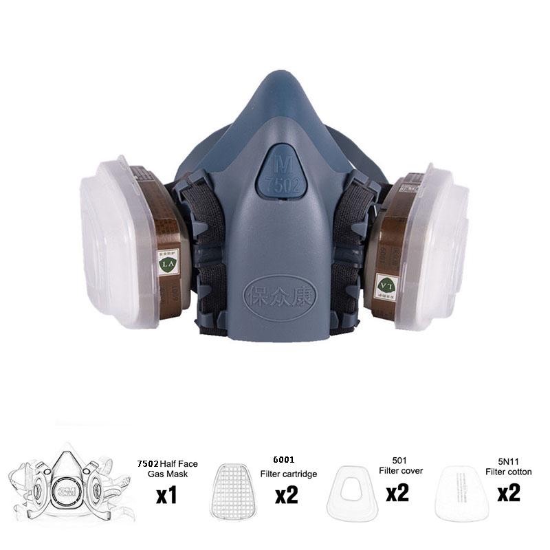 Industrial Half Face Painting Spraying Respirator Gas Mask Suit Safety ...